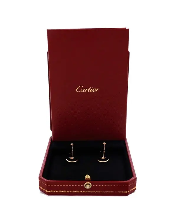 CARTIER Xs Amulette De Drop Dangle Earrings In 18k Rose Gold With Diamond And Onyx