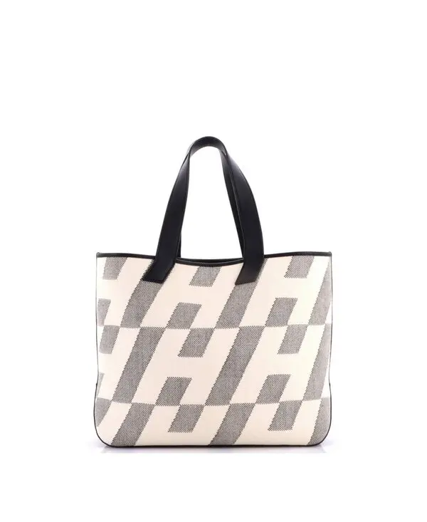 Hermès 40 Cabas H En Biais Tote Canvas With Leather