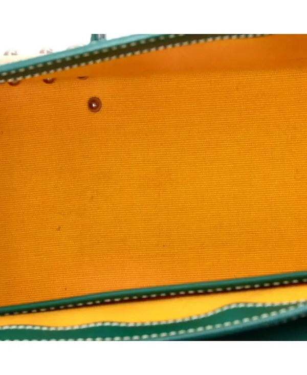 Goyard Structured Saigon Top Handle Bag Coated Canvas With Leather - Green