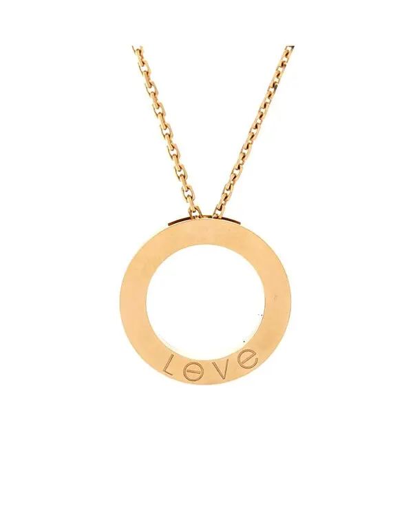 CARTIER 3 Diamonds Love Pendant Necklace 18k And Diamonds, 16.25 - Gold
