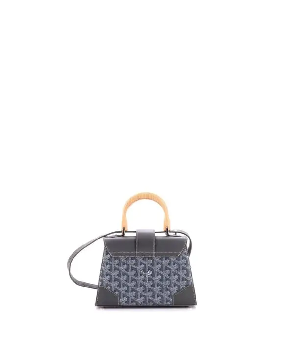Goyard Structured Saigon Top Handle Bag Coated Canvas With Leather - Gray