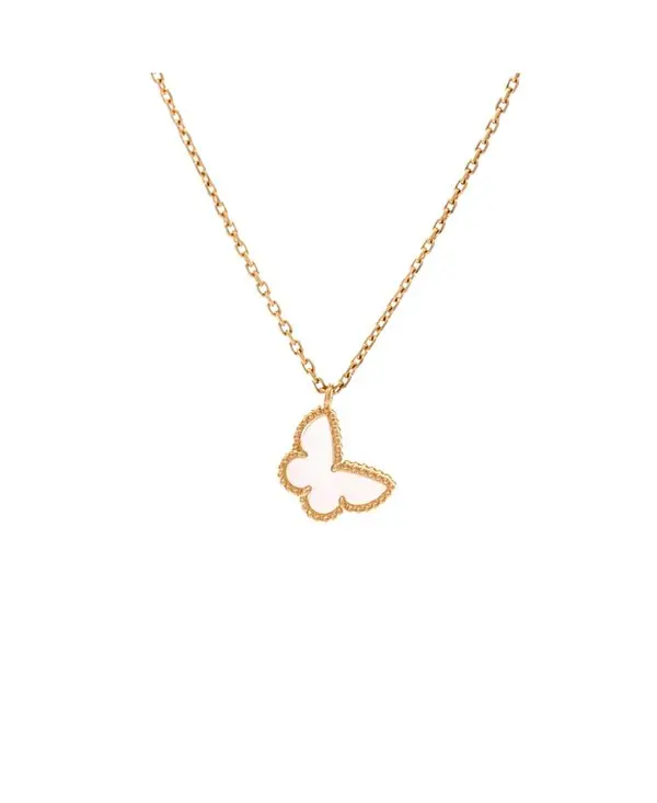 VAN CLEEF & ARPELS Sweet Alhambra Butterfly Pendant Necklace 18k And Mother Of Pearl, 15.75 - Gold