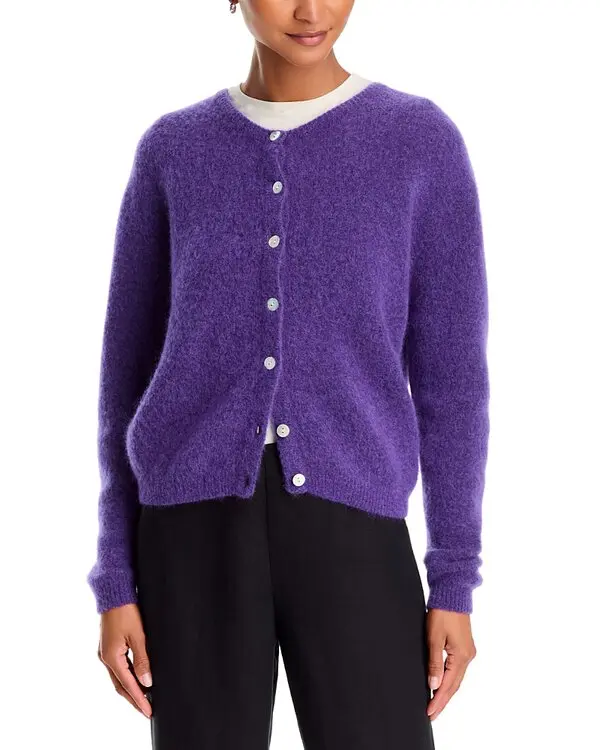 American Vintage Round Neck Buttoned Cardigan - Cosmos