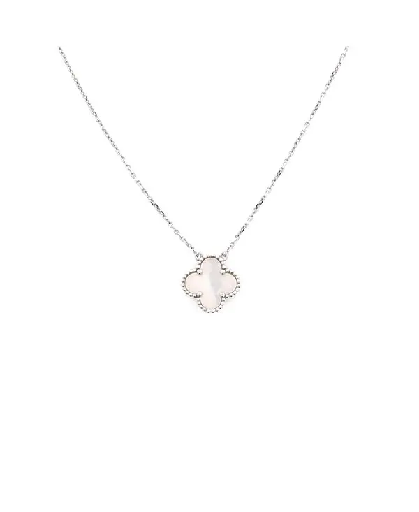 VAN CLEEF & ARPELS Vintage Alhambra Pendant Necklace 18k Gold And Mother Of Pearl, 16.5 - White