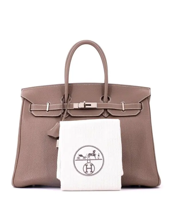 Hermès Birkin 35 Handbag Grey Togo With Palladium Hardware