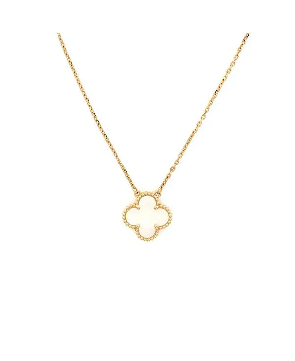 VAN CLEEF & ARPELS Vintage Alhambra Pendant Necklace 18k And Mother Of Pearl, 16.5 - Gold