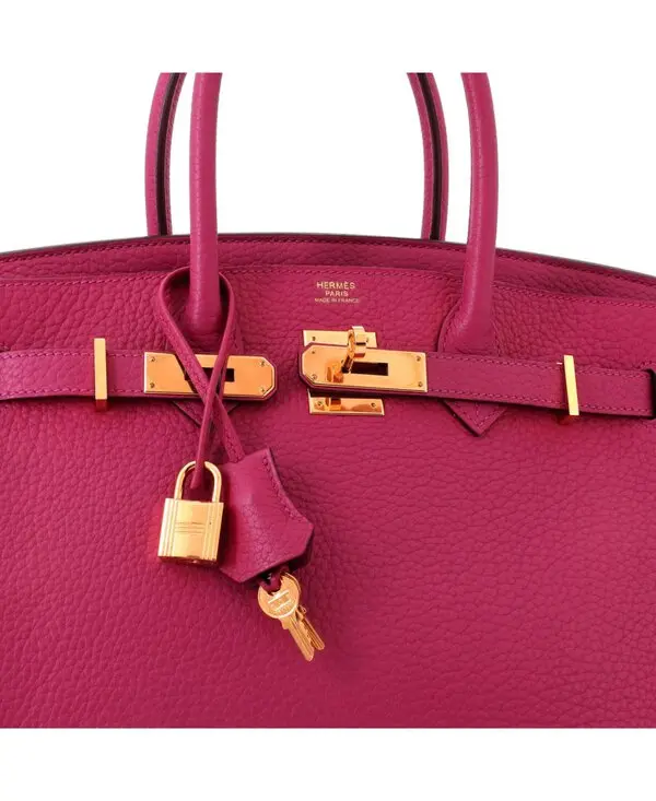 Hermès Birkin 30 Handbag Pink Fjord With Gold Hardware