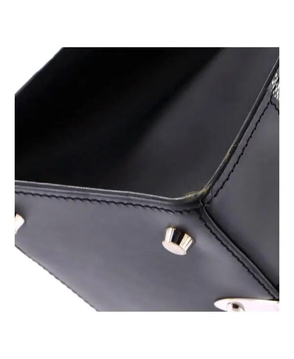 Goyard Pm Saigon Top Handle Bag Coated Canvas With Leather - Black