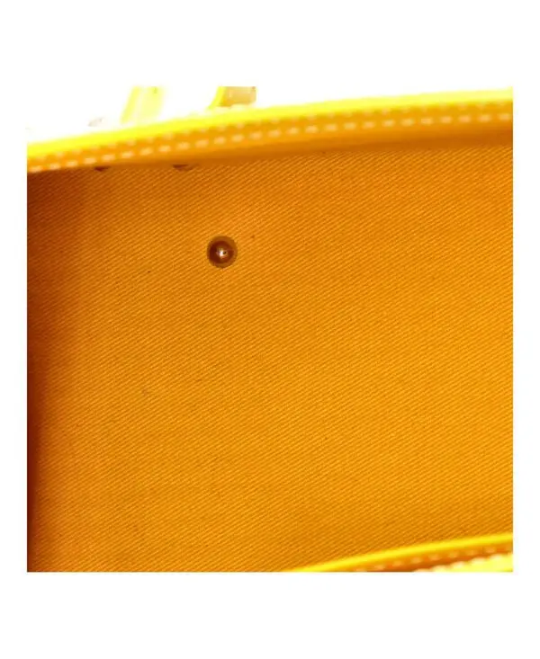 Goyard Pm Saigon Top Handle Bag Coated Canvas With Leather - Yellow