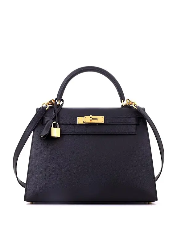 Hermès Kelly 28 Handbag Black Epsom With Gold Hardware