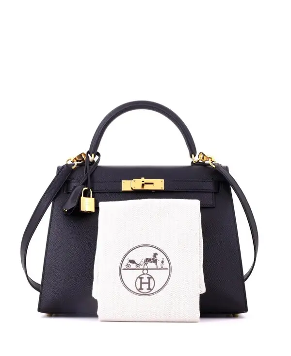 Hermès Kelly 28 Handbag Black Epsom With Gold Hardware