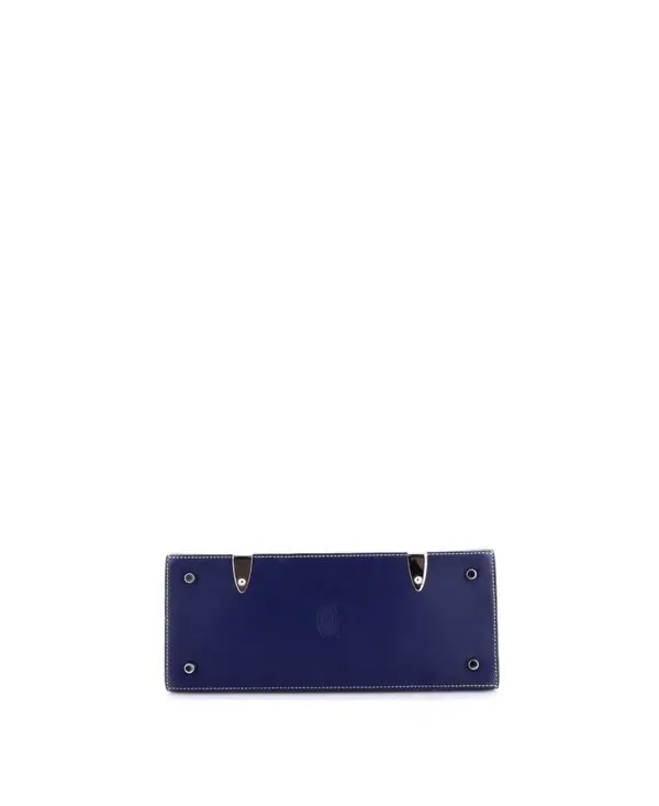 Goyard Pm Saigon Top Handle Bag Coated Canvas With Leather - Blue