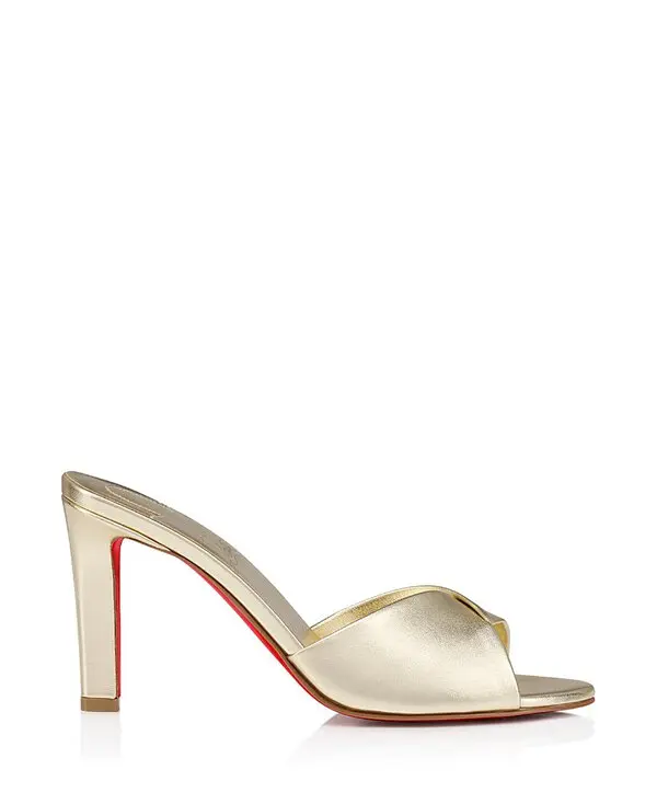 CHRISTIAN LOUBOUTIN Fanny Slide Mule 85 Mm Sandals - Platine