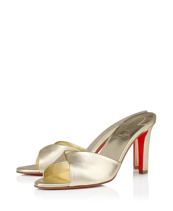 CHRISTIAN LOUBOUTIN Fanny Slide Mule 85 Mm Sandals - Platine