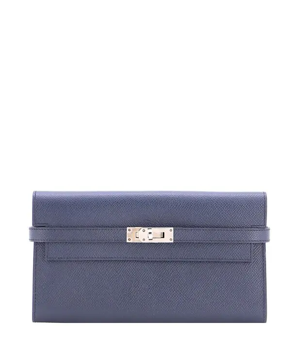 Hermès Long Kelly Wallet Verso Epsom - Blue