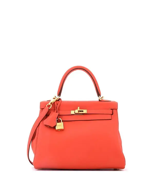 Hermès Kelly 25 Handbag Orange Swift With Gold Hardware