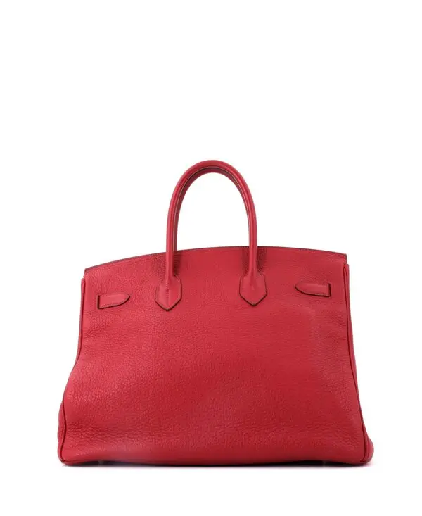 Hermès Birkin 35 Handbag Red Clemence With Gold Hardware