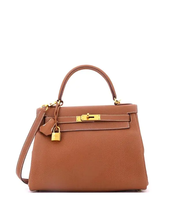 Hermès Kelly 28 Handbag Brown Togo With Hardware - Gold