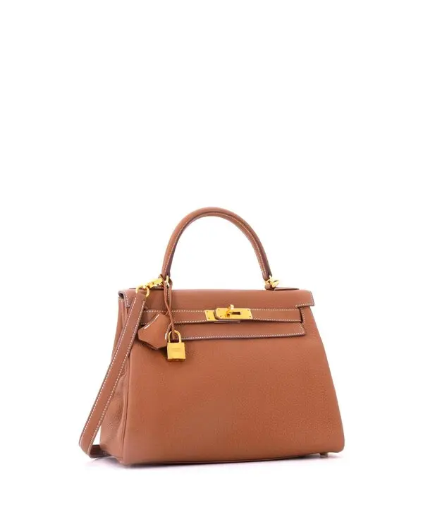 Hermès Kelly 28 Handbag Brown Togo With Hardware - Gold