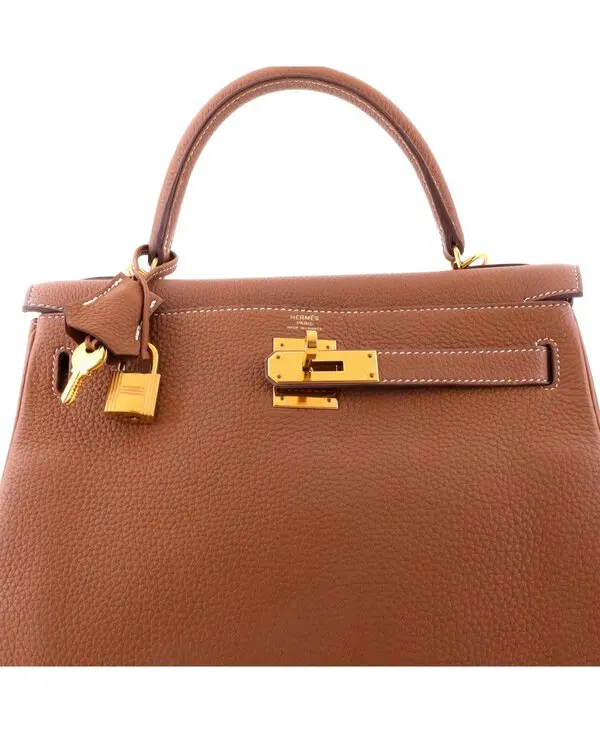 Hermès Kelly 28 Handbag Brown Togo With Hardware - Gold