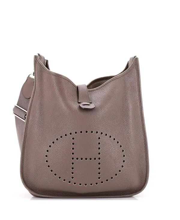 Hermès Gm Evelyne Bag Gen Iii Clemence - Gray