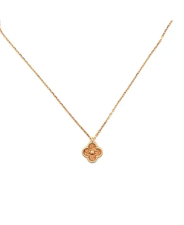 VAN CLEEF & ARPELS Sweet Alhambra Pendant Necklace 18k Rose Gold, 15.75 - Pink