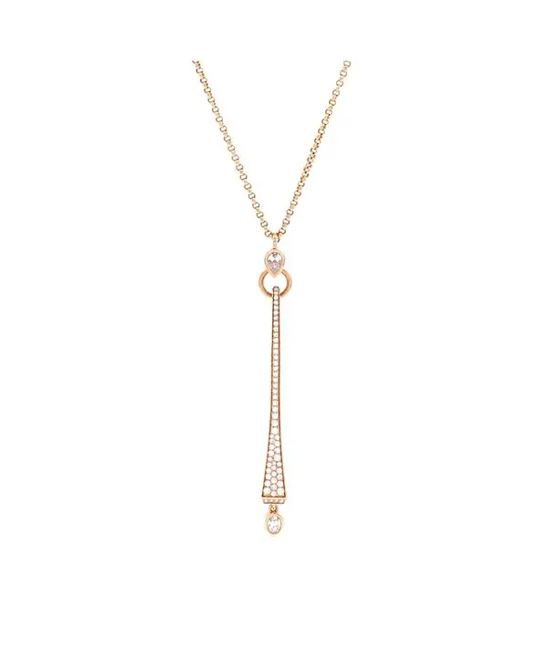 Hermès Large Clou De Forge Pendant Necklace 18k Rose Gold And Diamonds, 16