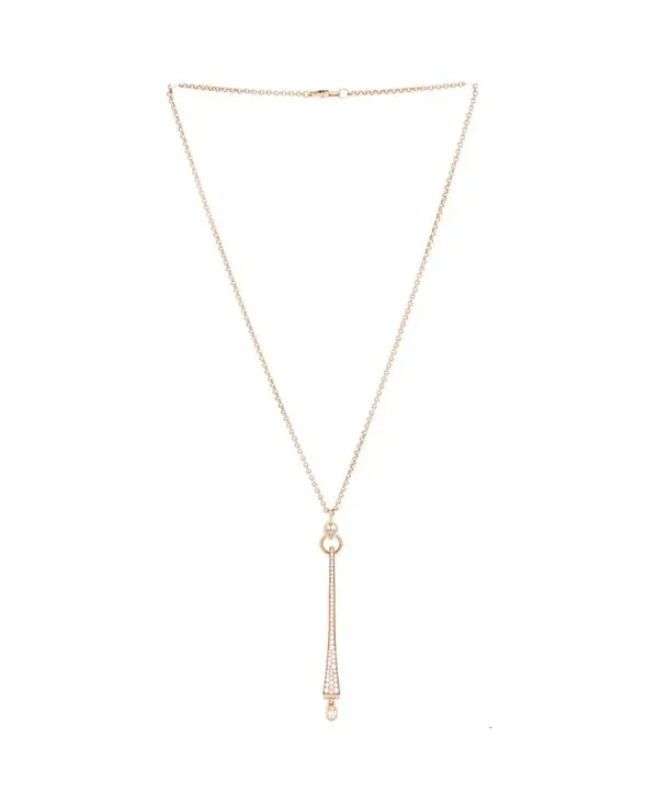 Hermès Large Clou De Forge Pendant Necklace 18k Rose Gold And Diamonds, 16