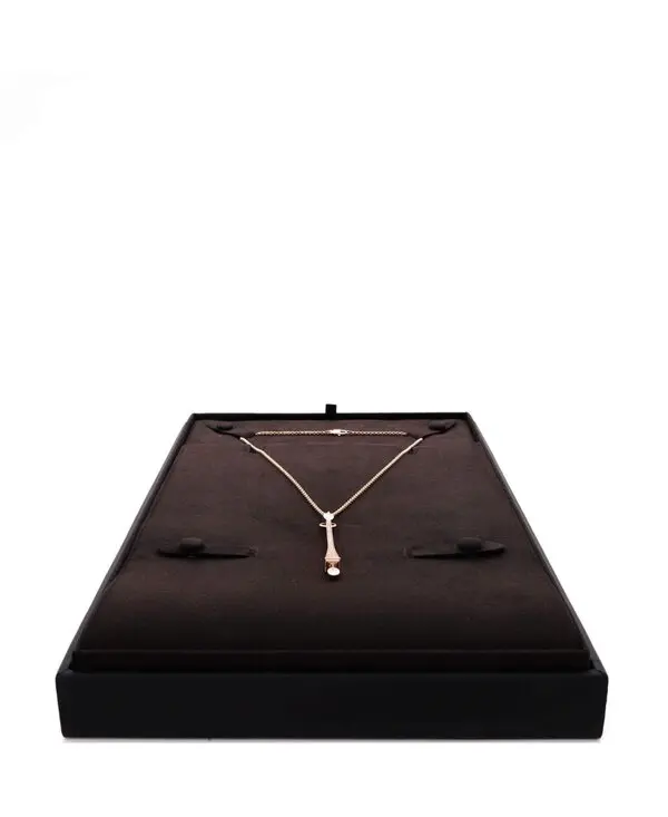 Hermès Large Clou De Forge Pendant Necklace 18k Rose Gold And Diamonds, 16