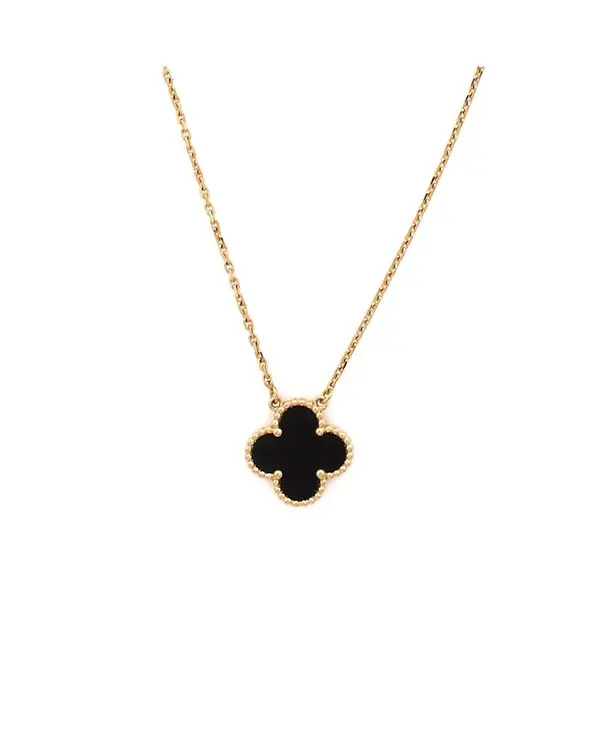 VAN CLEEF & ARPELS Vintage Alhambra Pendant Necklace 18k And Onyx, 16.5 - Gold