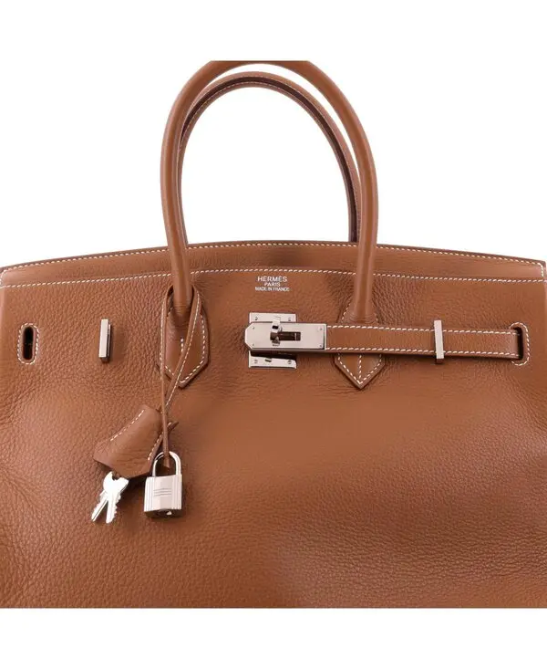 Hermès Birkin 35 Handbag Brown Togo With Palladium Hardware - Gold
