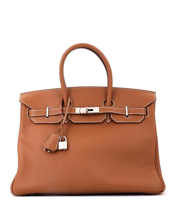 Hermès Birkin 35 Handbag Brown Togo With Palladium Hardware - Gold