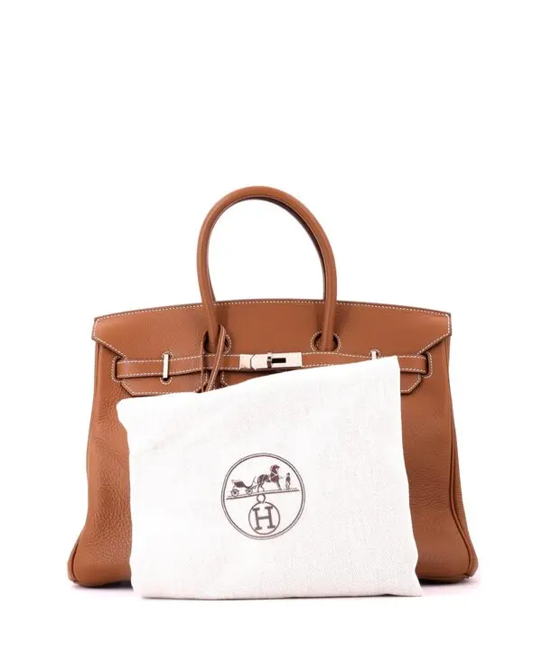Hermès Birkin 35 Handbag Brown Togo With Palladium Hardware - Gold