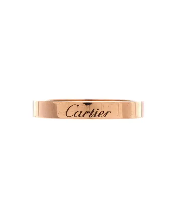 CARTIER 3mm C De Wedding Band Ring In 18k Rose Gold