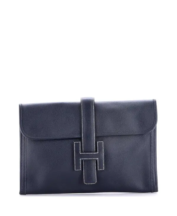 Hermès Pm Jige Clutch Epsom - Blue