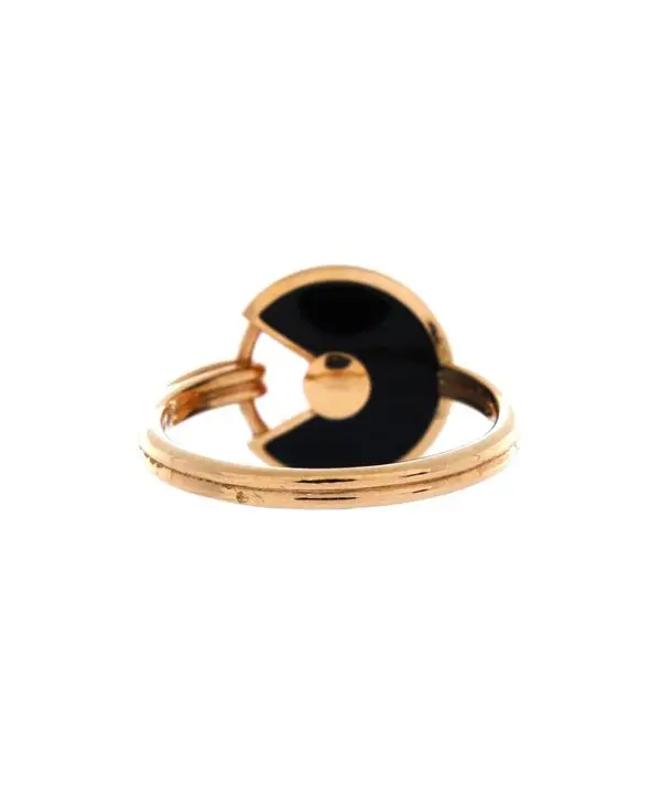 CARTIER Amulette De Ring 18k Rose Gold Diamond And Onyx