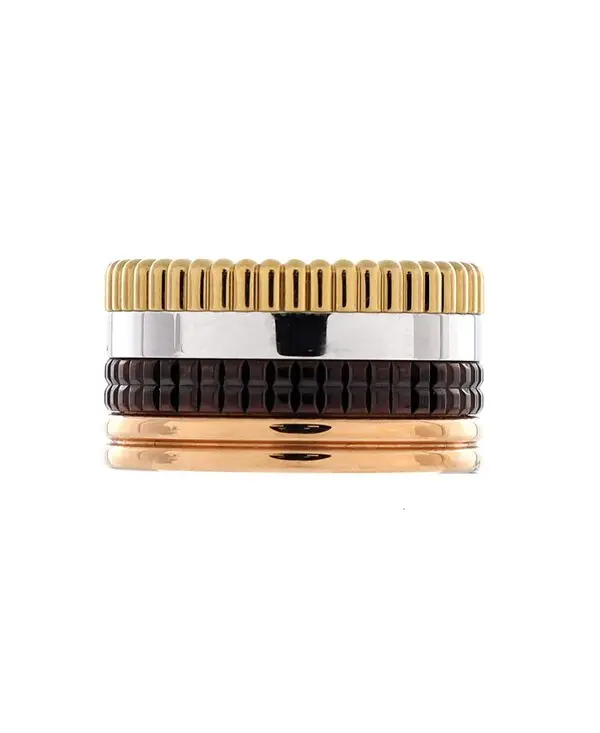BOUCHERON Large Quatre Classique Ring 18k Tricolor And Pvd
