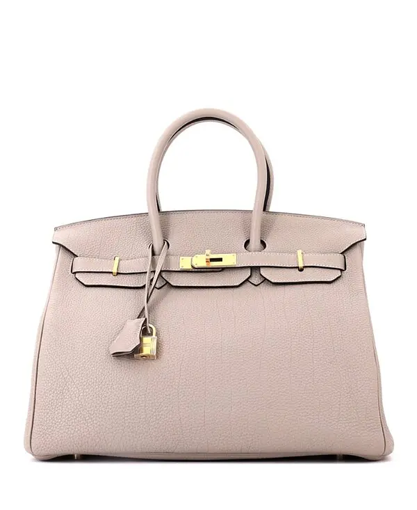 Hermès Birkin 35 Handbag Grey Togo With Gold Hardware - Gris Tourterelle