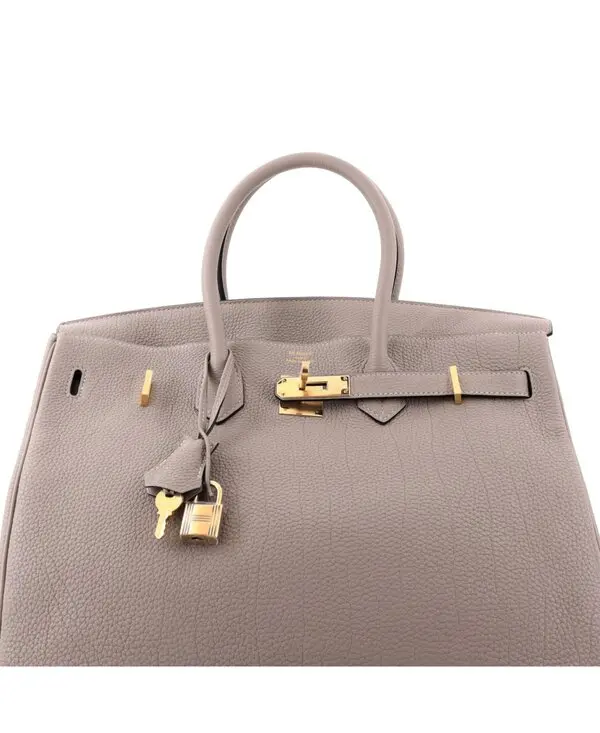 Hermès Birkin 35 Handbag Grey Togo With Gold Hardware - Gris Tourterelle