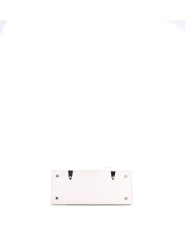 Goyard Pm Saigon Top Handle Bag Coated Canvas With Leather - White