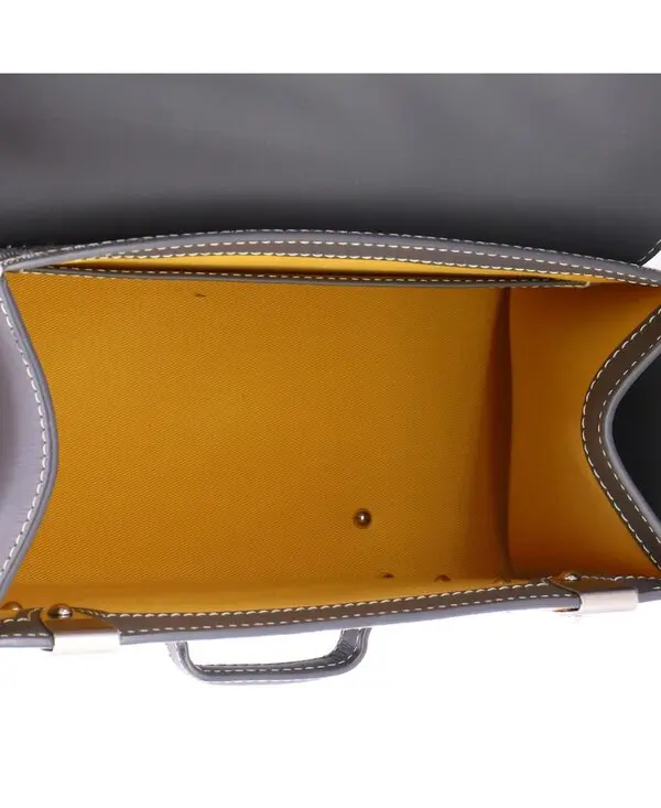 Goyard Pm Saigon Top Handle Bag Coated Canvas With Leather - Gray