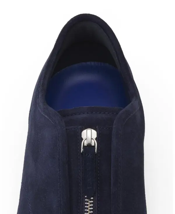 LANVIN Suede Zip Sneakers - Navy/navy