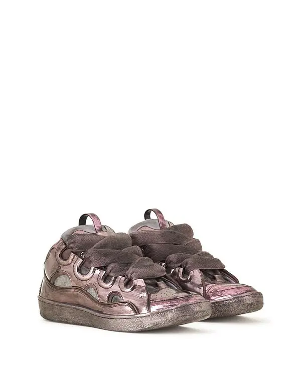 LANVIN Curb Sneakers In Metallic Technical Fabric - Light Pink