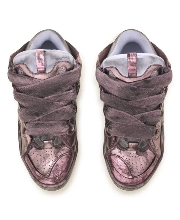 LANVIN Curb Sneakers In Metallic Technical Fabric - Light Pink