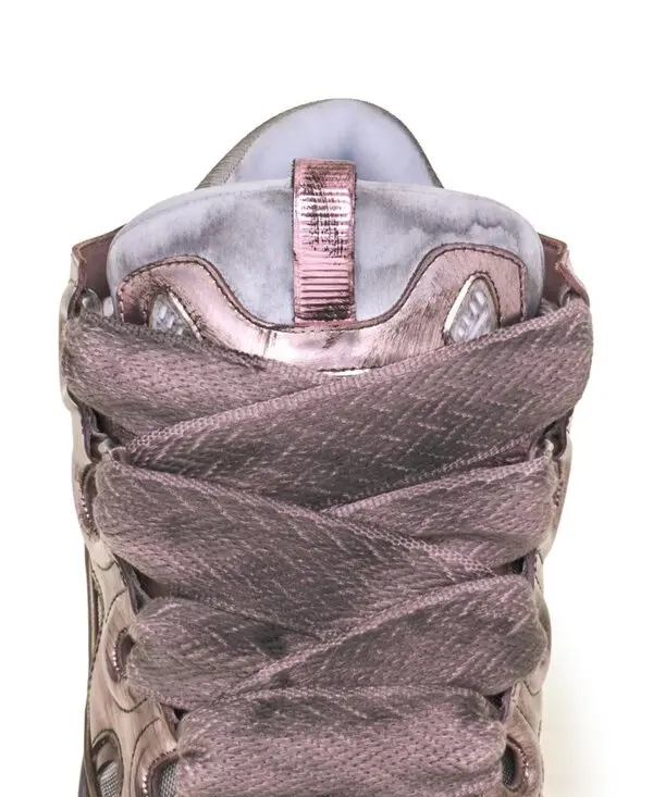 LANVIN Curb Sneakers In Metallic Technical Fabric - Light Pink