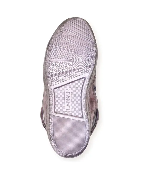 LANVIN Curb Sneakers In Metallic Technical Fabric - Light Pink