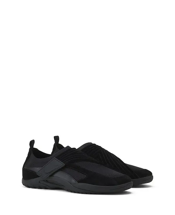 LANVIN Lnv1 Knit And Suede Sneakers - Black/black