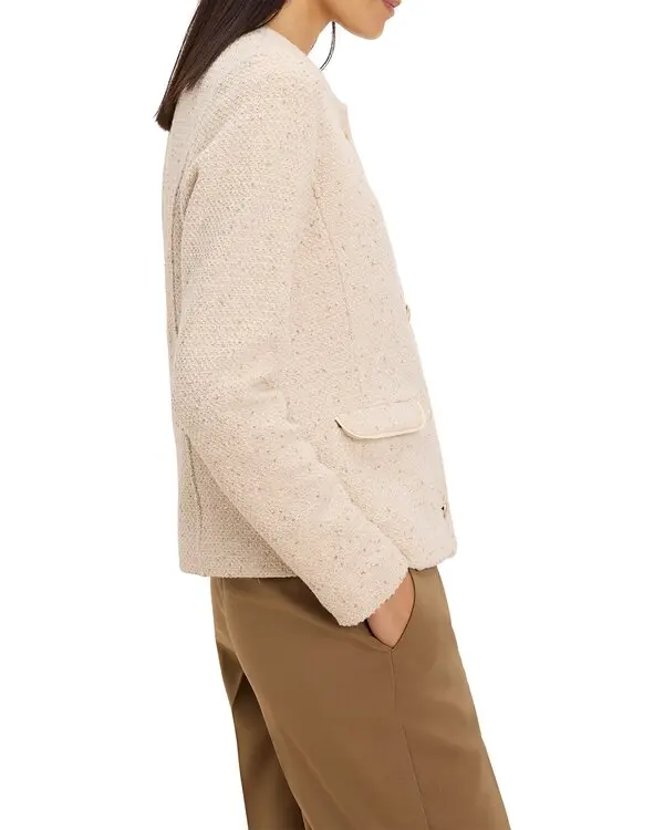 NIC+ZOE Trimmed Weave Mixed Knit Jacket
