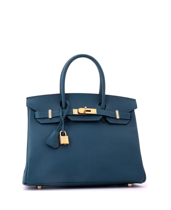 Hermès Birkin 30 Handbag Blue Epsom With Gold Hardware