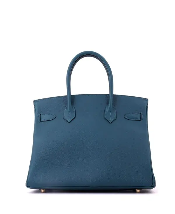 Hermès Birkin 30 Handbag Blue Epsom With Gold Hardware